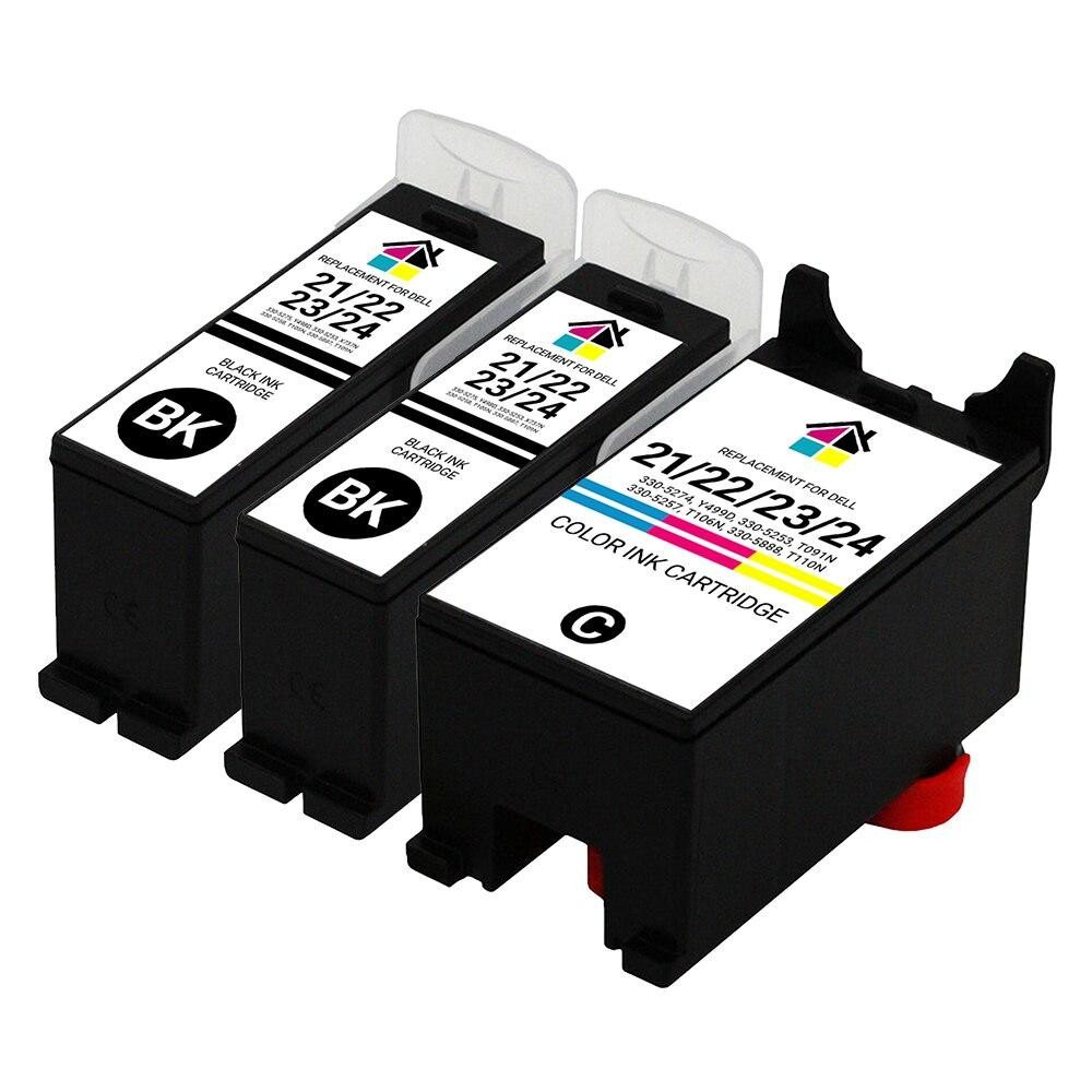 Dell Series 21/22/23/24 HY Compatible Ink Cartridges 3PK – 2B, 1C ...