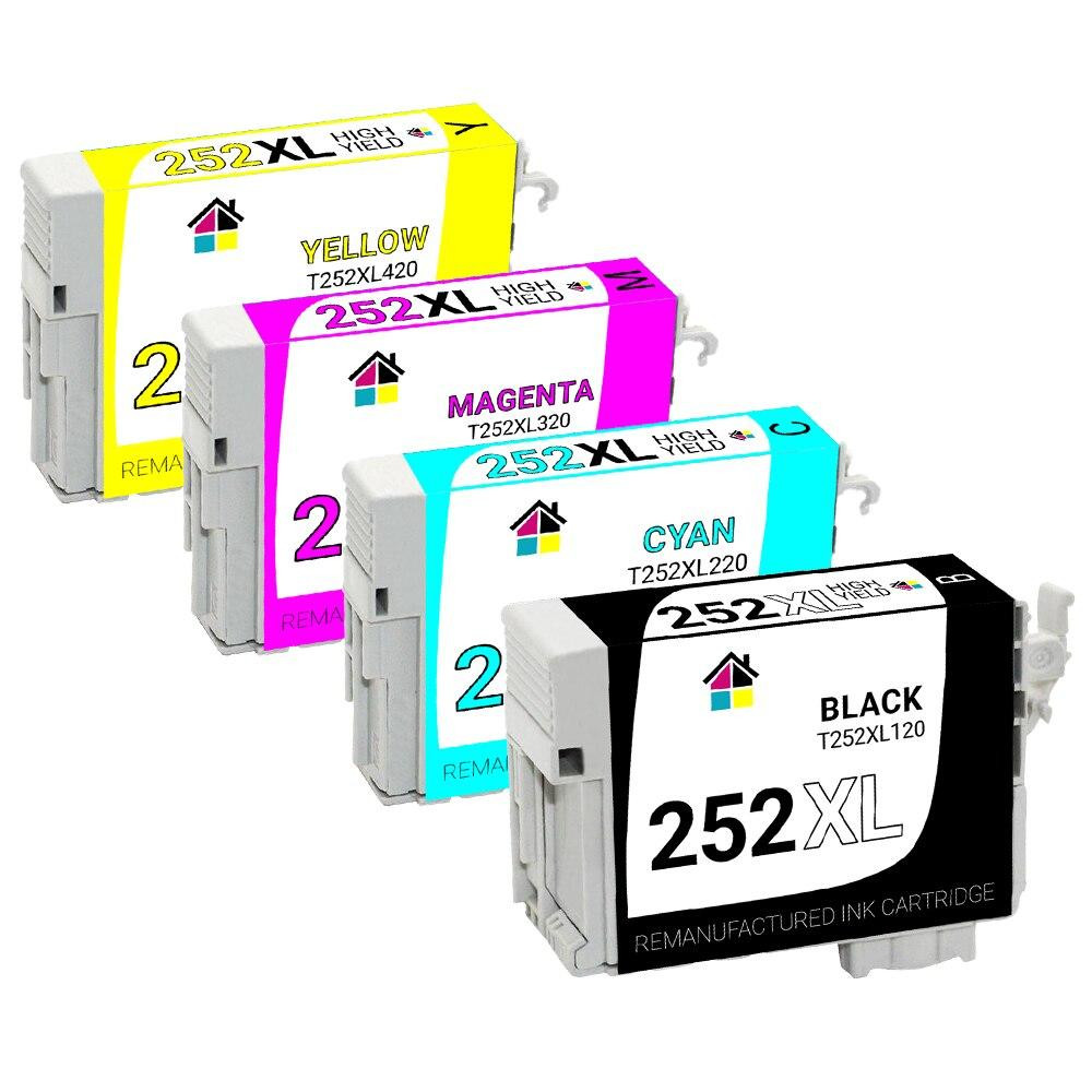Epson 252XL High Yield Remanufactured Ink Cartridges 4PK (1ea. BCMY ...