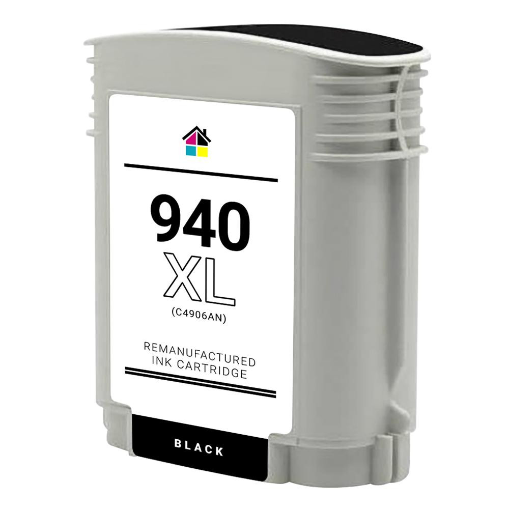 HP 940XL (C4906A) High Yield Black Remanufactured Ink Cartridge ...